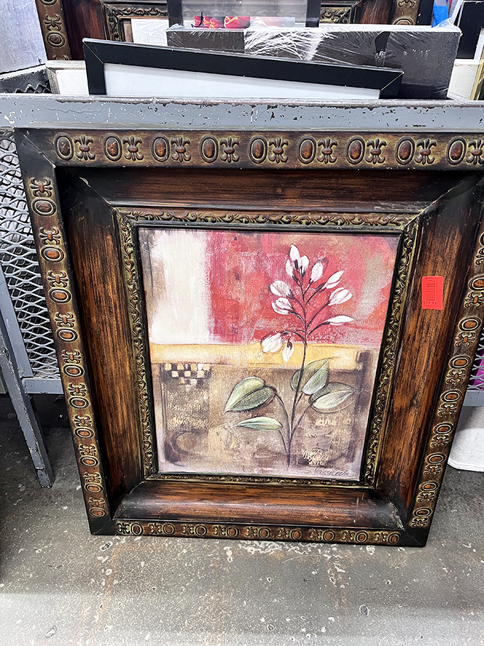 Someone's living room wall loss is your artistic gain. This framed botanical print brings subtle sophistication without breaking your budget.