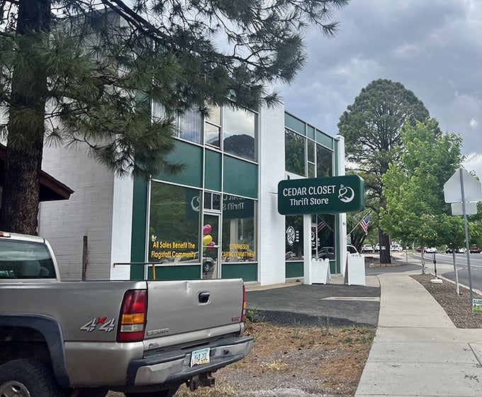 The unassuming storefront belies the wonderland within. That green sign is basically a bat signal for bargain hunters throughout Flagstaff.