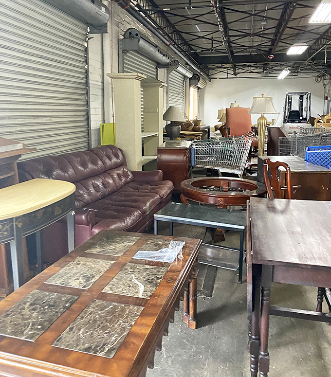 Furniture pieces gather like old friends at a reunion, each hoping to find their perfect new home.