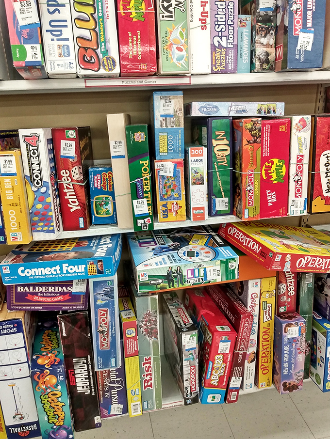 Board game heaven! From Connect Four to Operation, these boxes contain rainy day salvation and family night memories.