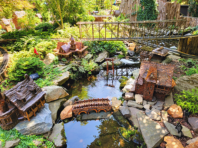 A miniature world where trains navigate through tiny architectural wonders. Like being Gulliver without having to deal with those pesky ropes.