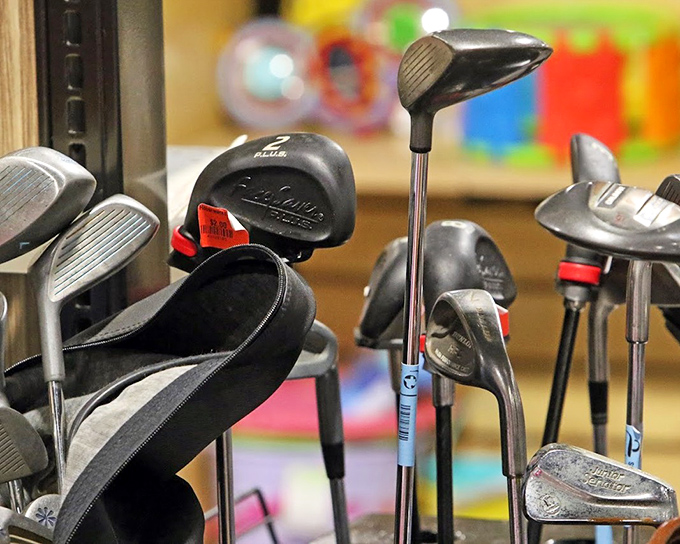 Golf clubs patiently waiting for their second act&mdash;because why pay country club prices when you can get the same swing for pocket change?