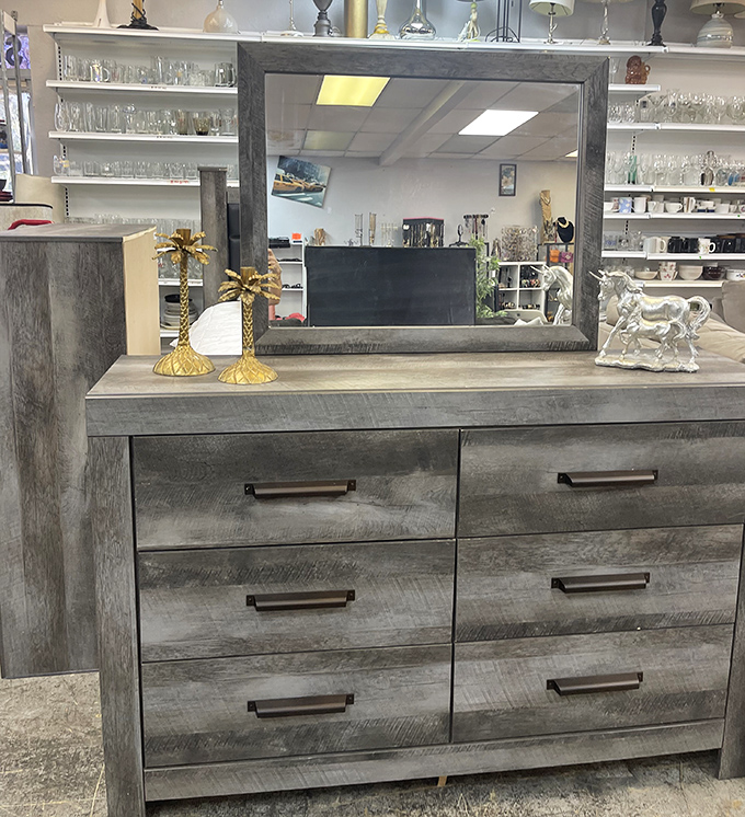 This weathered gray dresser brings coastal chic without requiring beachfront property prices or sand in your shoes.