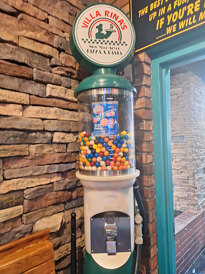 A vintage gumball machine stands guard by the entrance&mdash;a sweet sentinel reminding you that childlike joy awaits inside these walls.
