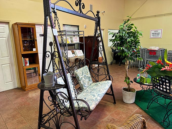 This ornate hanging chair isn't just seating—it's an invitation to swing gently while reading, contemplating life, or simply looking fabulous.