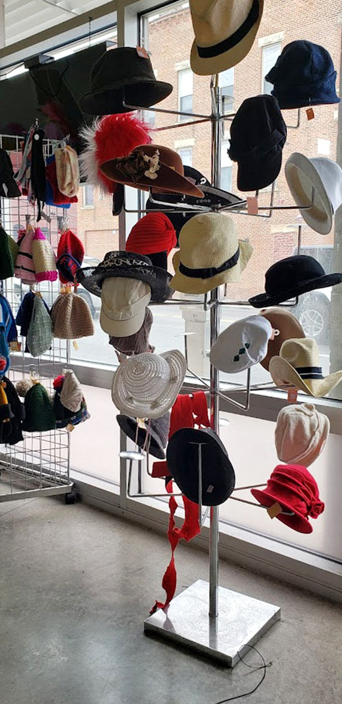 Hat-titude for days! From fedoras to sun hats, this rotating display offers head-turning style for every season.