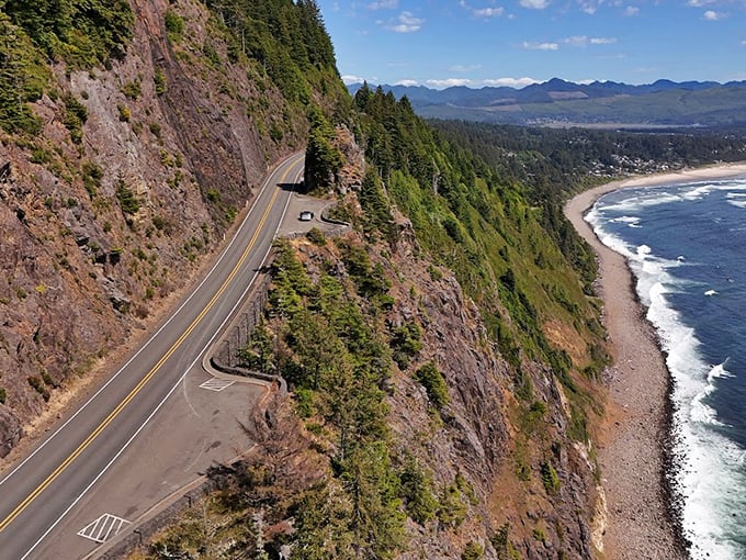 Highway 101 hugs the mountainside like a nervous teenager on a first date—thrilling and slightly terrifying.