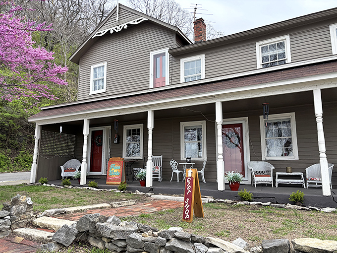 This historic home's wide porch practically whispers tales of summer evenings spent watching the world go by, rocking chair included, no smartphone required.