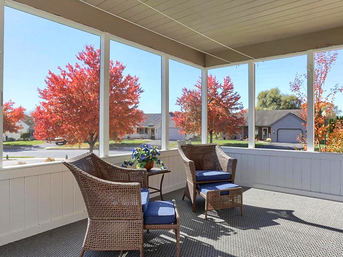 Screened porches&mdash;where Pennsylvania's stunning fall foliage becomes your personal Netflix show. Those maple trees put on a better performance than most streaming originals. 