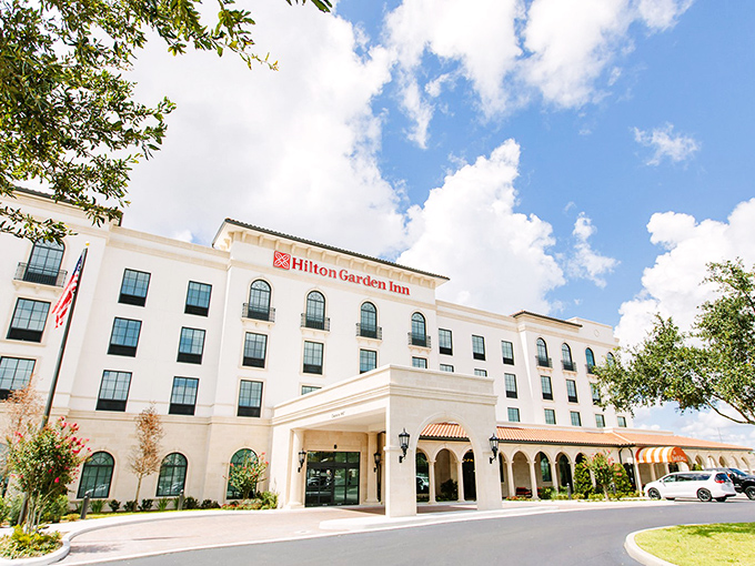 The Hilton Garden Inn blends Mediterranean architectural influences with modern amenities&mdash;proof that Florida hotels don't need mouse ears to be magical.