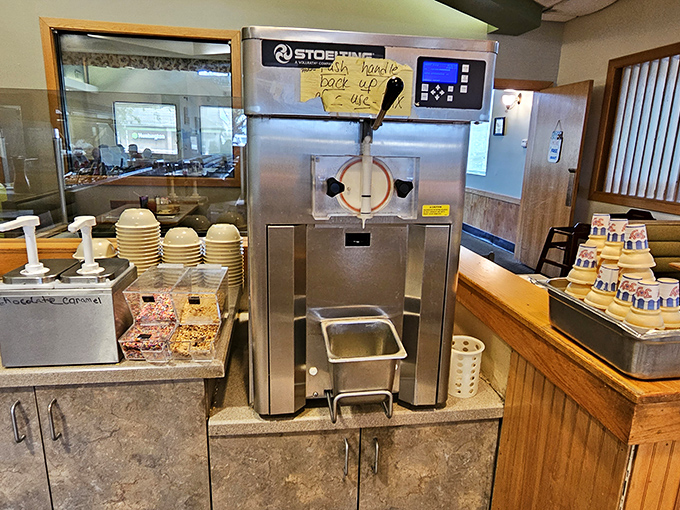 The unsung hero of any family restaurant&mdash;a soft-serve machine promising the perfect finale to your meal or a sweet consolation if you're too full for pie.