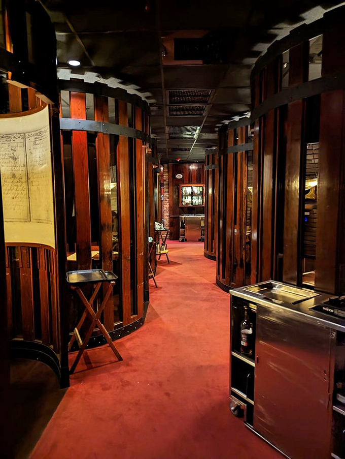 The dessert room's barrel-shaped booths aren't just seating&mdash;they're private cocoons of indulgence where sweet endings get their proper respect.