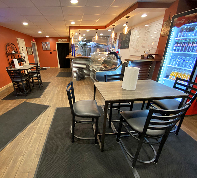 Simple tables, practical chairs &ndash; because when the food is this good, fancy furniture would just be a distraction.