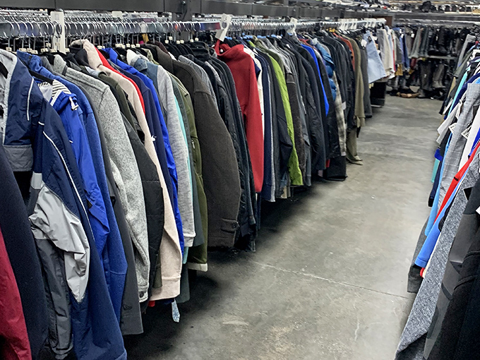 The jacket aisle &ndash; a rainbow of outerwear options that'll have you secretly hoping for a cold front in typically sweltering Texas.