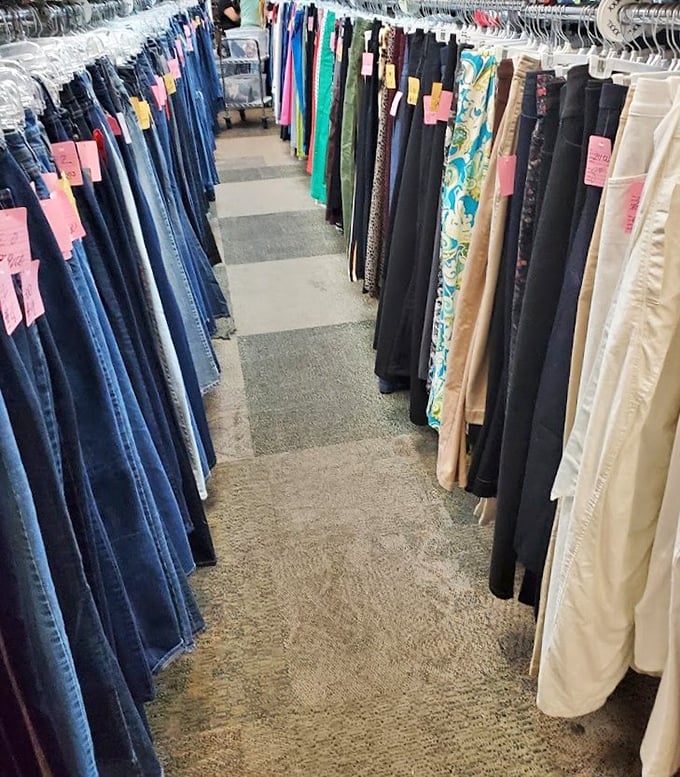 Denim alley&mdash;where jeans go for their second act. The perfect pair is hiding here, already broken in for your comfort.