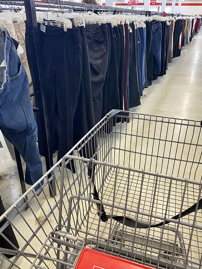 The denim district stretches as far as the eye can see. Finding the perfect pair is like striking gold in the California rush.