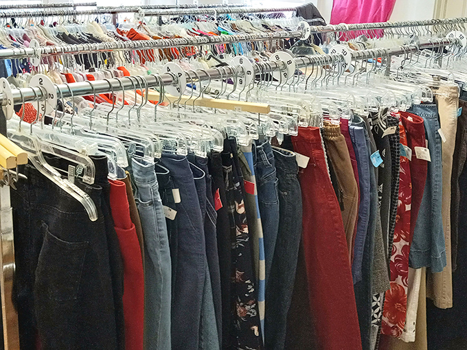The denim rainbow&mdash;where your next favorite pair of jeans is waiting to be discovered for the price of a fancy coffee.