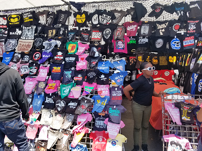 A wall of band shirts that serves as both fashion statement and musical autobiography. Wear your heart on your sleeve&mdash;or your chest.