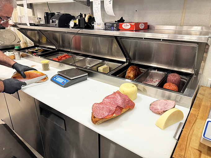 Behind-the-scenes glimpse where culinary magic transforms simple ingredients into sandwich perfection daily.