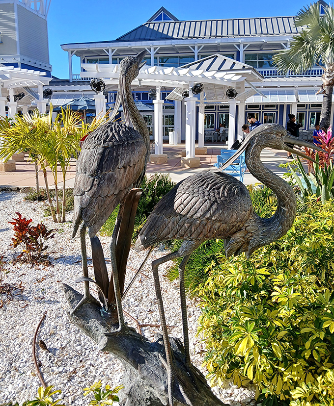 Art meets nature with these elegant bird sculptures&mdash;proof that even outlet malls can deliver unexpected moments of beauty.