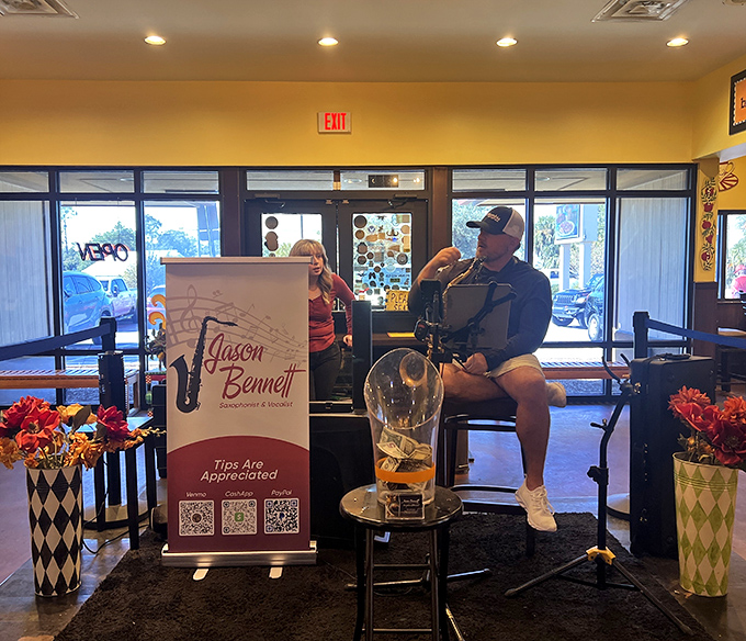 Live music adds another layer to the sensory experience, proving Andy's feeds more than just your appetite &ndash; it nourishes the soul too.