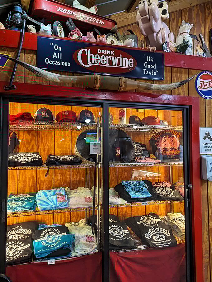 The merch wall&mdash;because sometimes wearing the t-shirt is the only way to prove to friends you've found barbecue nirvana.