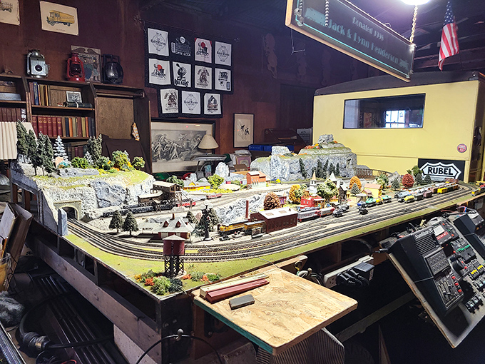 Model train enthusiasts will absolutely lose their minds over these perfectly integrated miniature transportation networks.