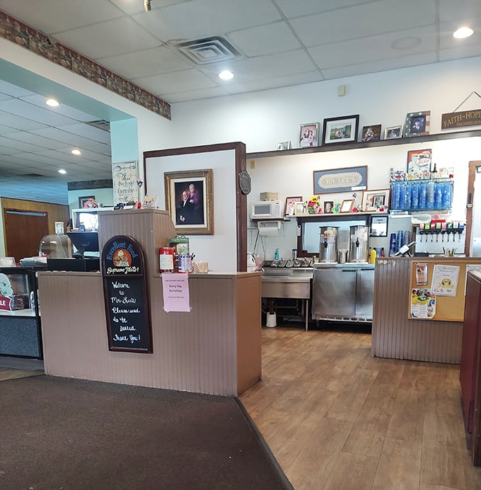 The heart of any great diner is its counter area. Where coffee flows freely and the staff remembers how you like your eggs without asking.