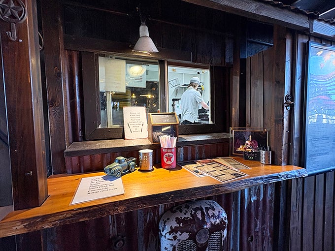 The ordering window &ndash; where dreams are placed and burger masterpieces begin their journey from grill to grateful palate.