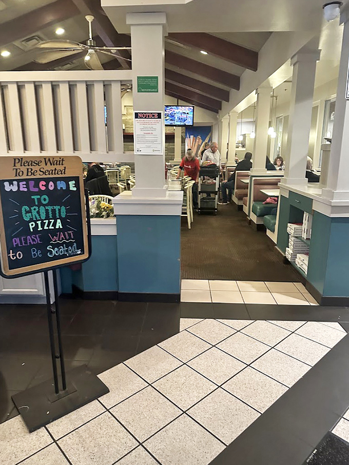 The dining room welcomes you with a chalkboard promise of good things to come&mdash;like walking into your favorite aunt's house.