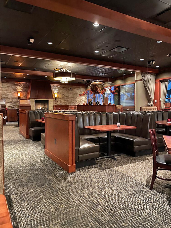 Cozy booths and thoughtful lighting create the perfect setting for that "I'm-too-full-but-let's-look-at-the-dessert-menu-anyway" conversation.