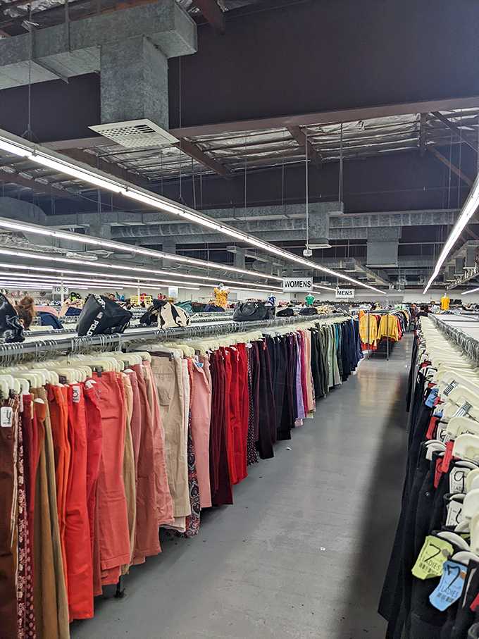 The clothing rainbow&mdash;where pants are organized by color rather than decade, creating a textile spectrum of possibilities.