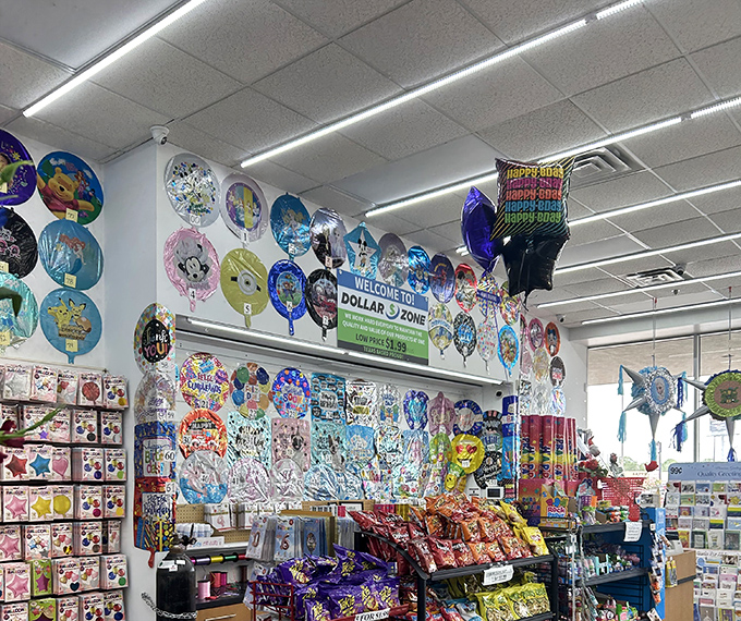 Balloon heaven! The party supply section that transforms Tuesday night dinners into celebrations with just a little helium and imagination.