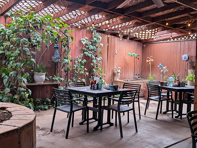 Garden serenity in the desert. This peaceful patio offers a moment of zen with your coffee before tackling Sedona's magnificent trails.