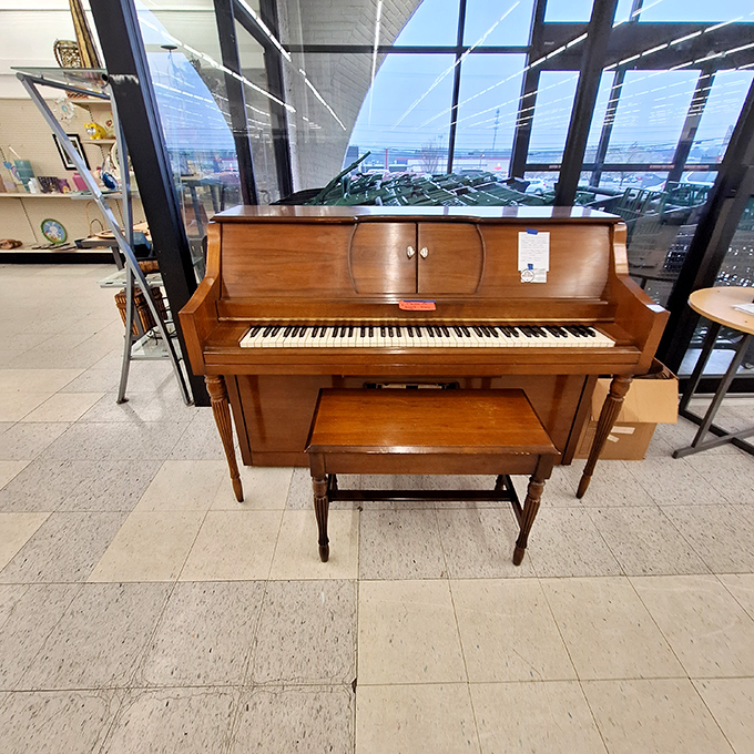 Even pianos find new homes here, proving that musical dreams never truly die.