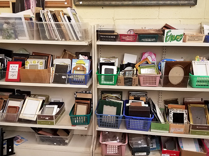 Picture frames galore! Each empty frame waiting for your memories, like actors auditioning for roles in your home's visual storytelling.