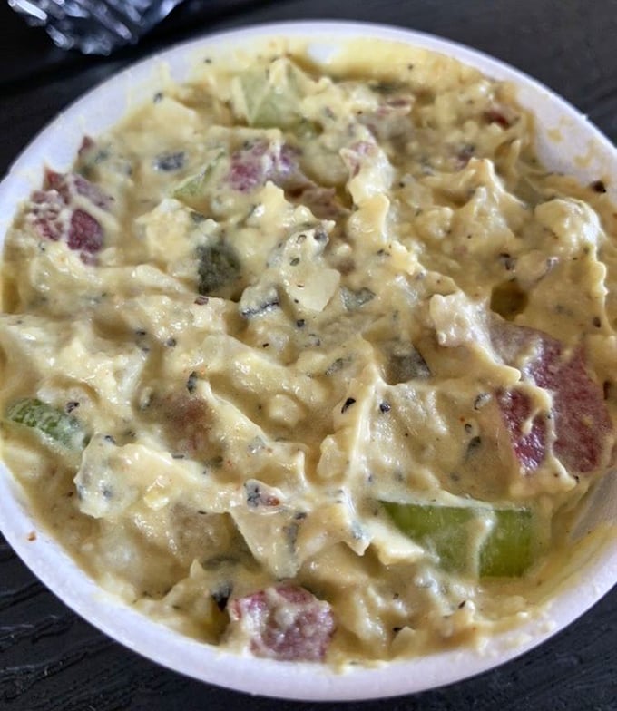 Potato salad that doesn't try to reinvent the wheel, just polishes it to perfection &ndash; creamy, substantial, and ready to complement whatever meat you choose.