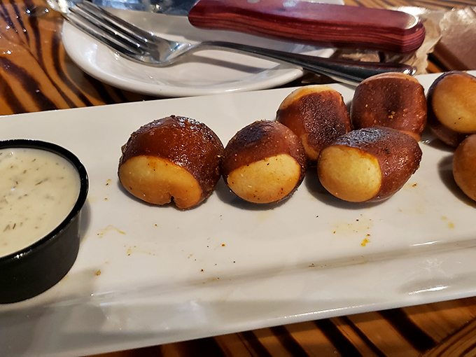 These golden-brown pretzel bites with their caramelized exterior look like they'd pair perfectly with both beer and conversation.