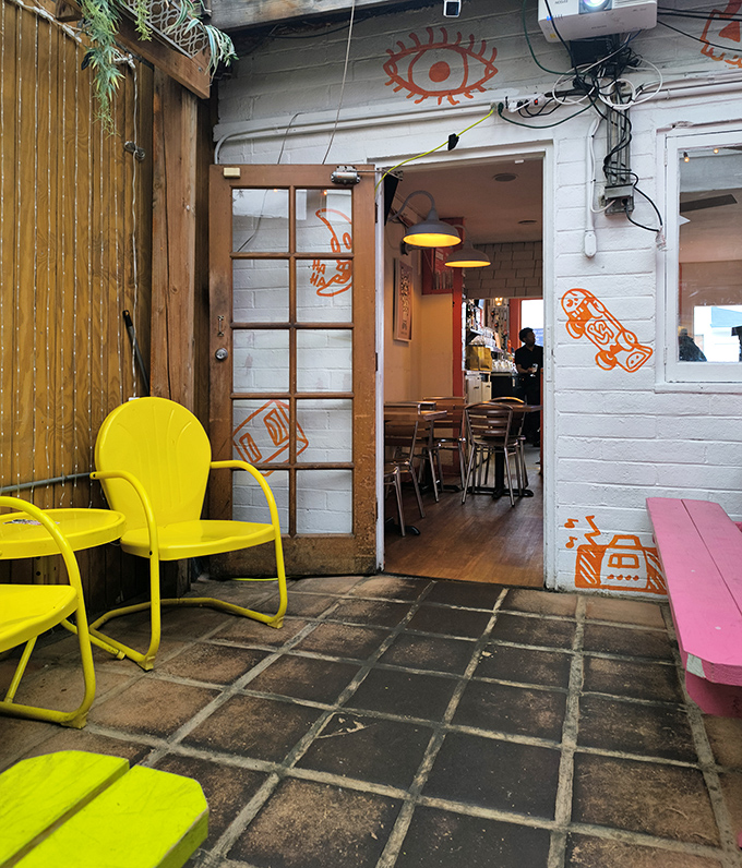 The entrance patio area feels like stepping into a friend's backyard&mdash;if that friend happened to make the best burgers in town.