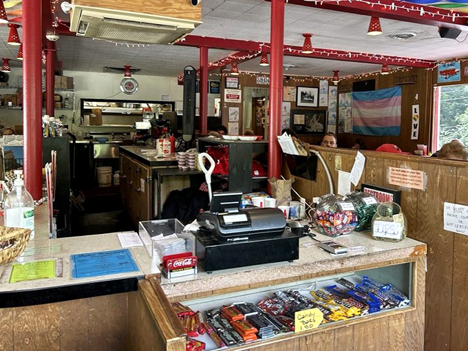 The counter area &ndash; where candy bars tempt from below and friendly staff await to take your order with genuine small-town warmth.