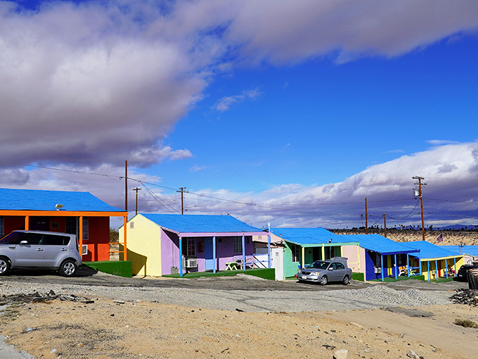These candy-colored desert cottages bring a splash of whimsy to the landscape, like a desert mirage you can actually rent.