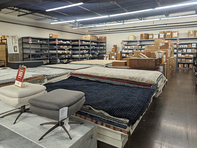 Rug shopping: where floor coverings stack up like pancakes of comfort, waiting to transform your living space into magazine-worthy coziness.