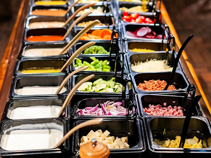 A salad bar that puts others to shame&mdash;each ingredient standing at attention, ready to join the freshest supporting cast your steak could ask for.