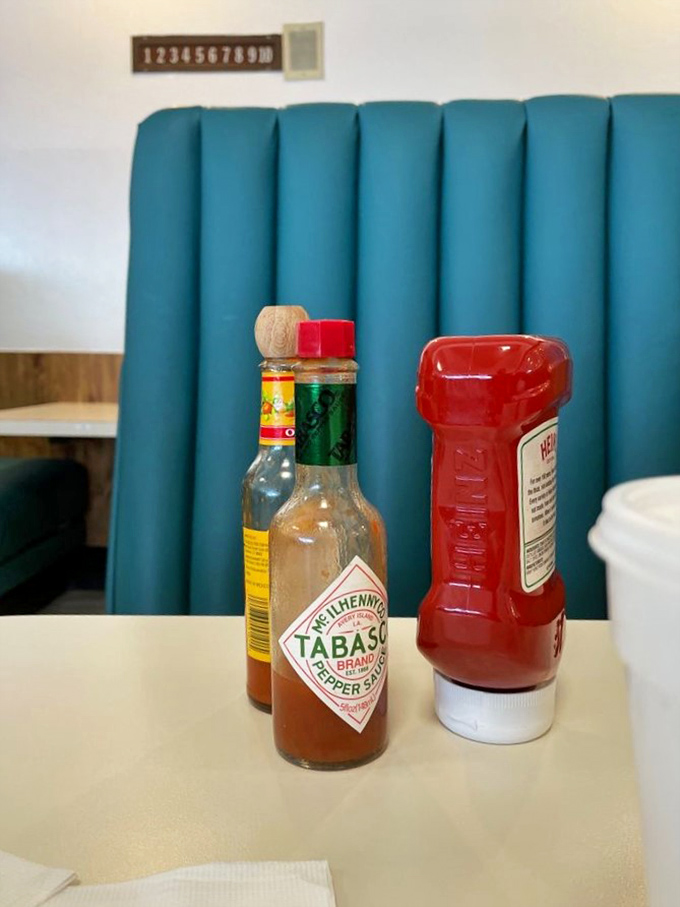 Tabasco and ketchup&mdash;the dynamic duo of diner condiments standing guard against bland food. Not that you'll need them here.