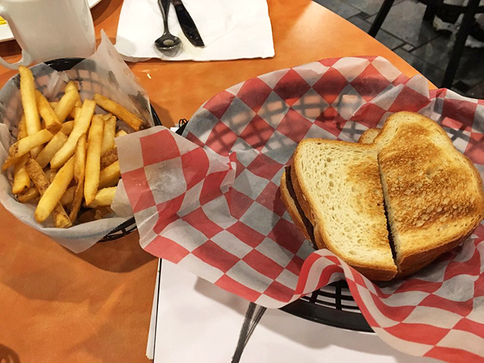The humble grilled sandwich and fries&mdash;proof that sometimes the simplest pleasures are the most profound. Comfort food, no explanation needed.