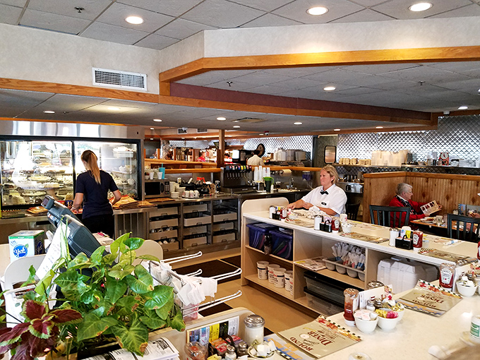 Behind the scenes magic where orders become meals and the choreography of diner service happens with practiced precision.