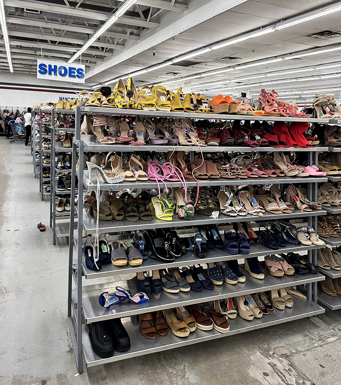 The shoe department rivals Imelda Marcos's closet, with footwear telling tales of weddings, workdays, and wonderful nights out.