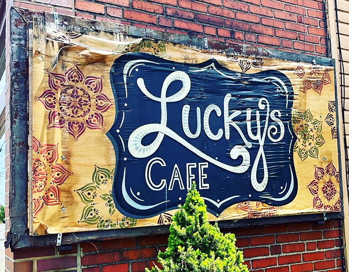 The whimsical sign outside promises exactly what awaits inside: food made with equal parts skill and affection.