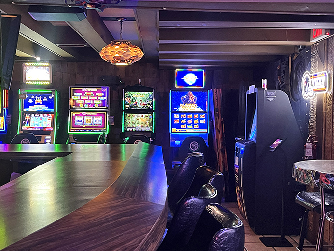 What's a tiki bar without a little gambling? These slots aren't the main attraction, but they've probably funded many a retirement dream after a few Mai Tais.