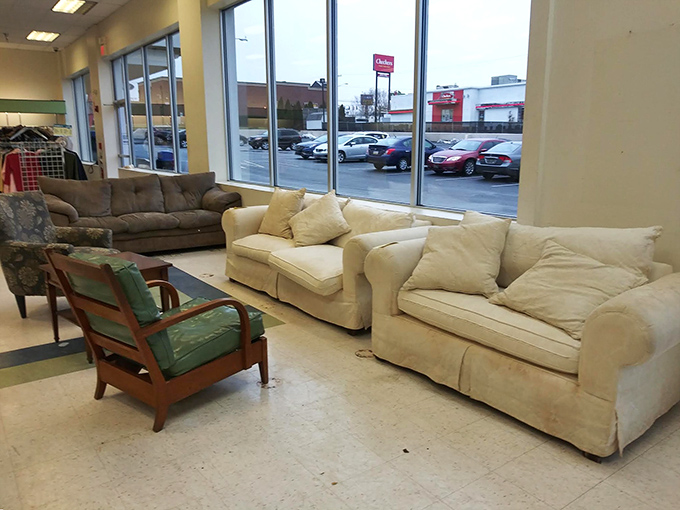 Furniture vignettes that whisper "imagine me in your living room"&mdash;where that cream sofa costs less than dinner for four.